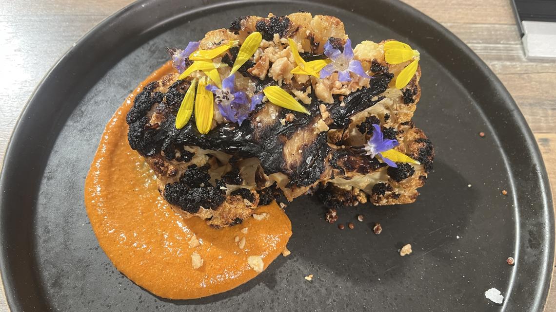UNION Restaurant chef makes grilled cauliflower steak with red pepper ...