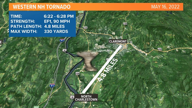 Dashcam captures tornado touchdown in New Hampshire on Monday ...