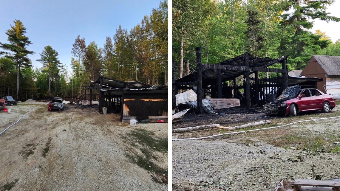Fire on Chestnut Lane in Eddington, Maine destroys garage and car ...