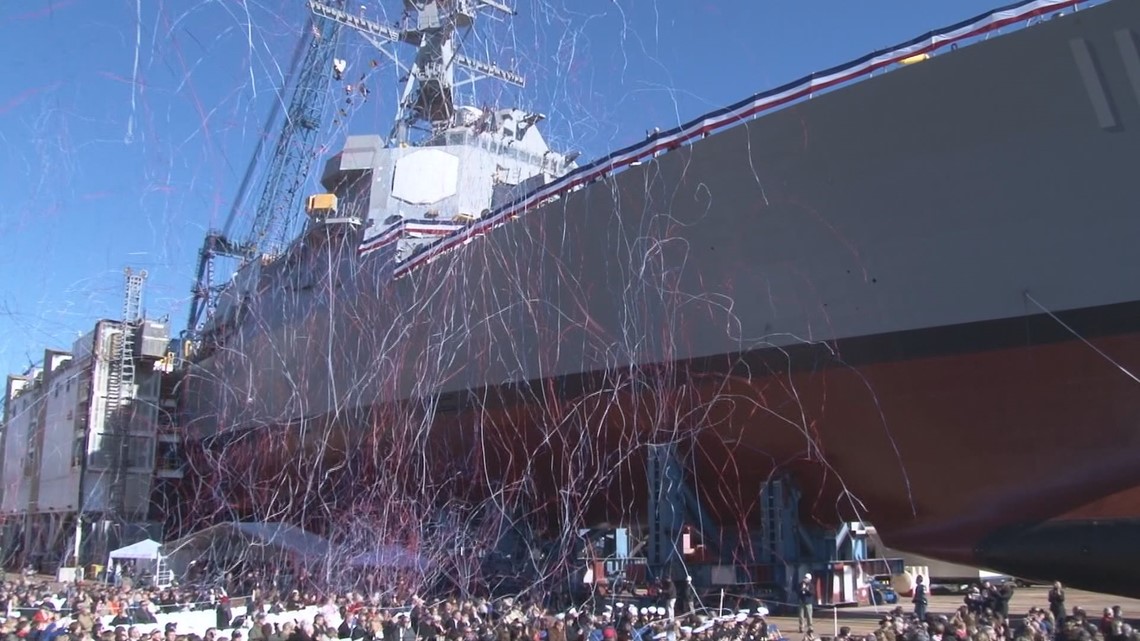 Navy ship christened at Bath Iron Works | newscentermaine.com