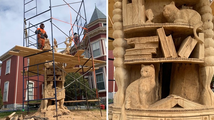 Tree stump in Stephen King's yard is turned into artwork ...