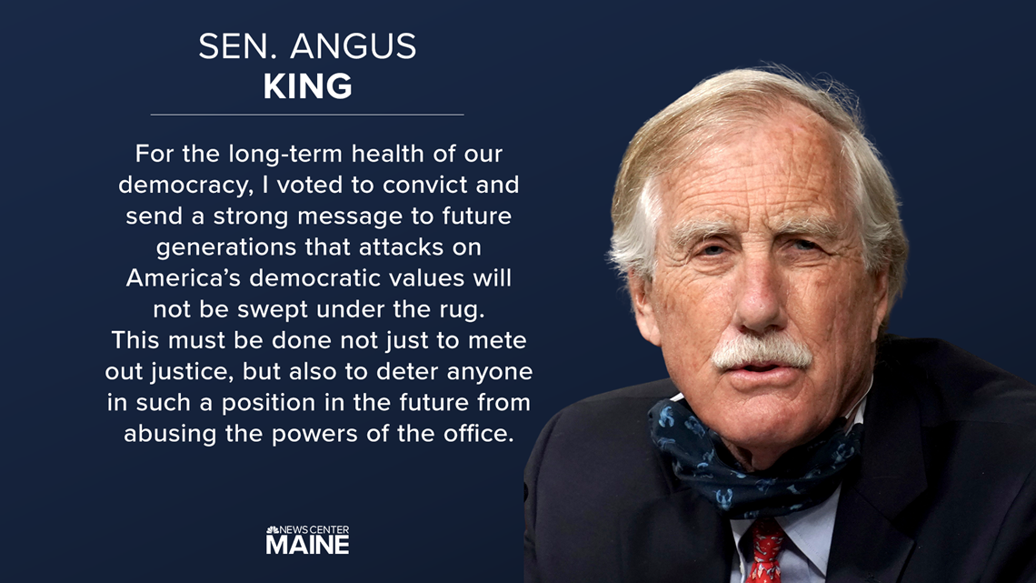 Maine Sens. Susan Collins, Angus King vote to convict Trump in ...