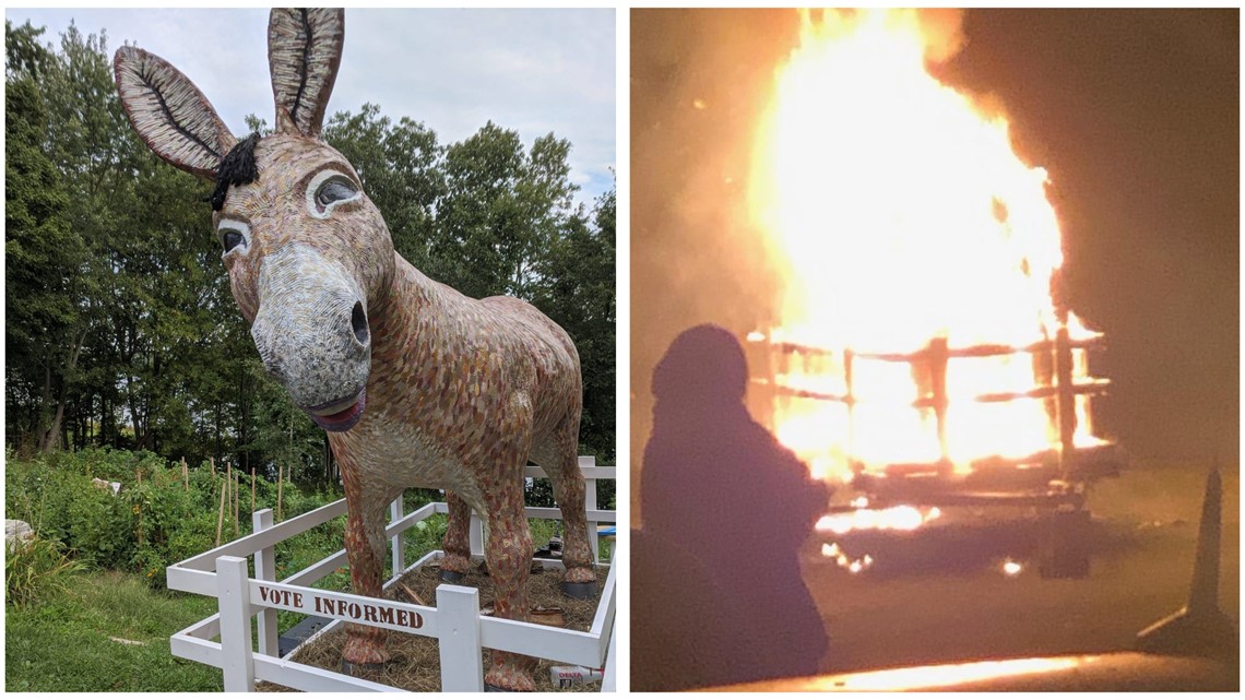 Democratic donkey burned at home of former Maine selectwoman ...