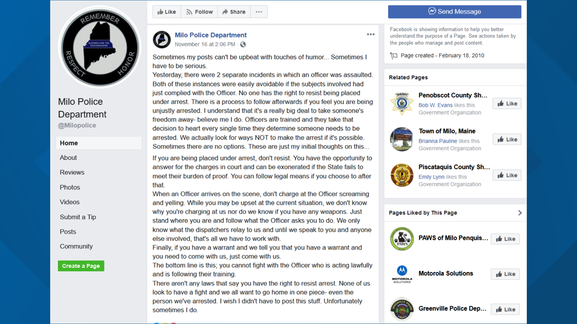 Maine police department's social media post gains attention ...