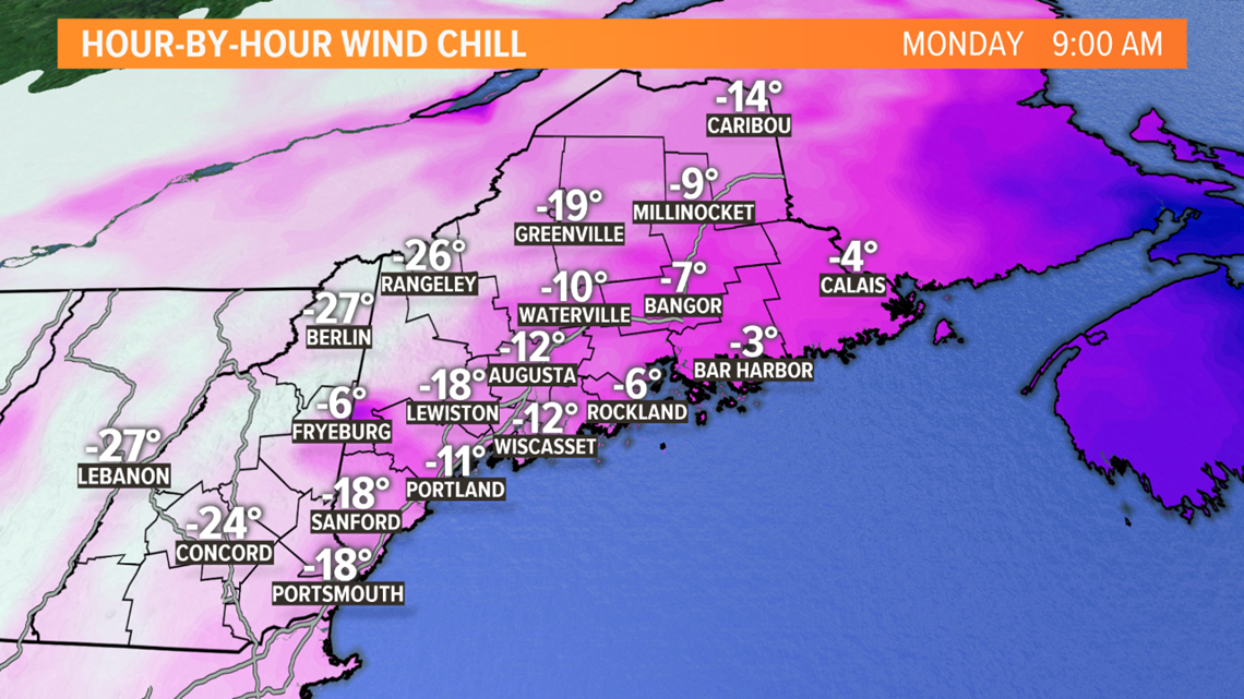 BITTER COLD: Dangerous wind chills to start the week | newscentermaine.com