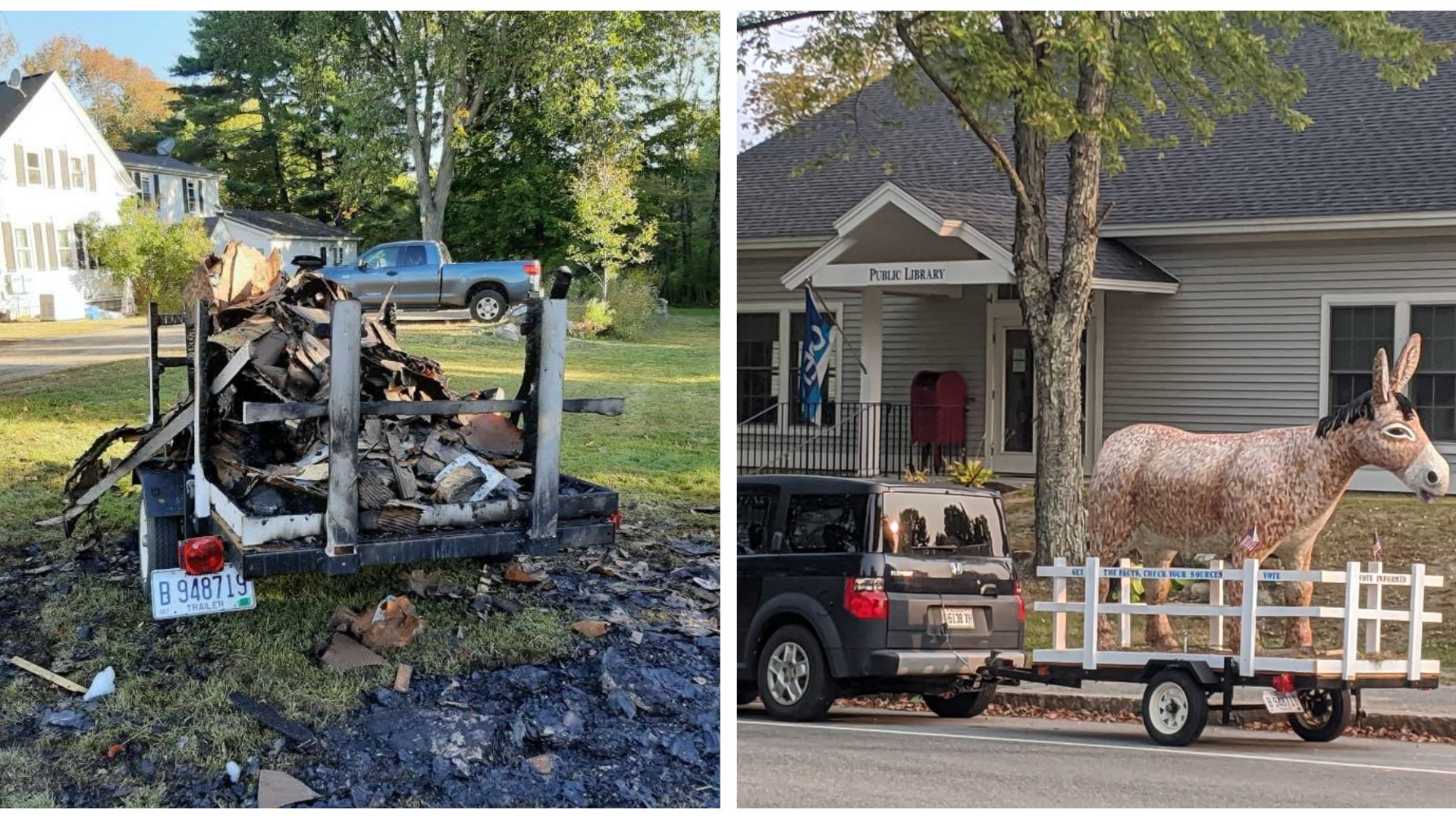 Democratic donkey burned at home of former Maine selectwoman ...