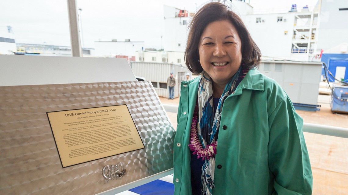 Wife puts her stamp on ship named for Sen. Daniel Inouye ...