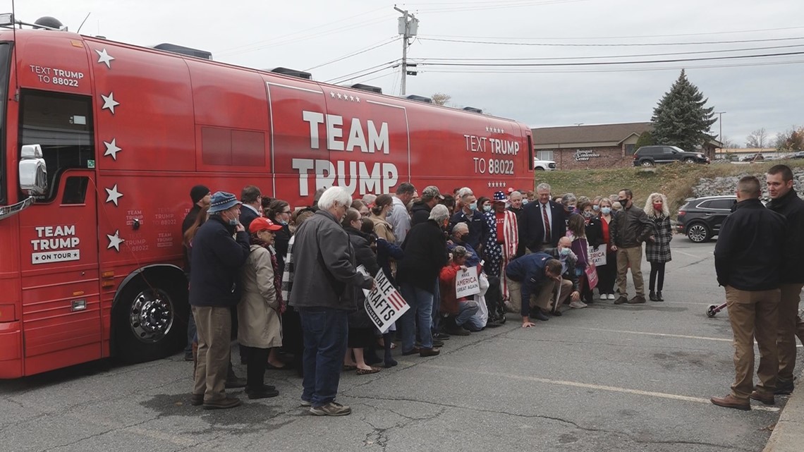 Trump bus tour makes stops in Maine in final stretch of election ...