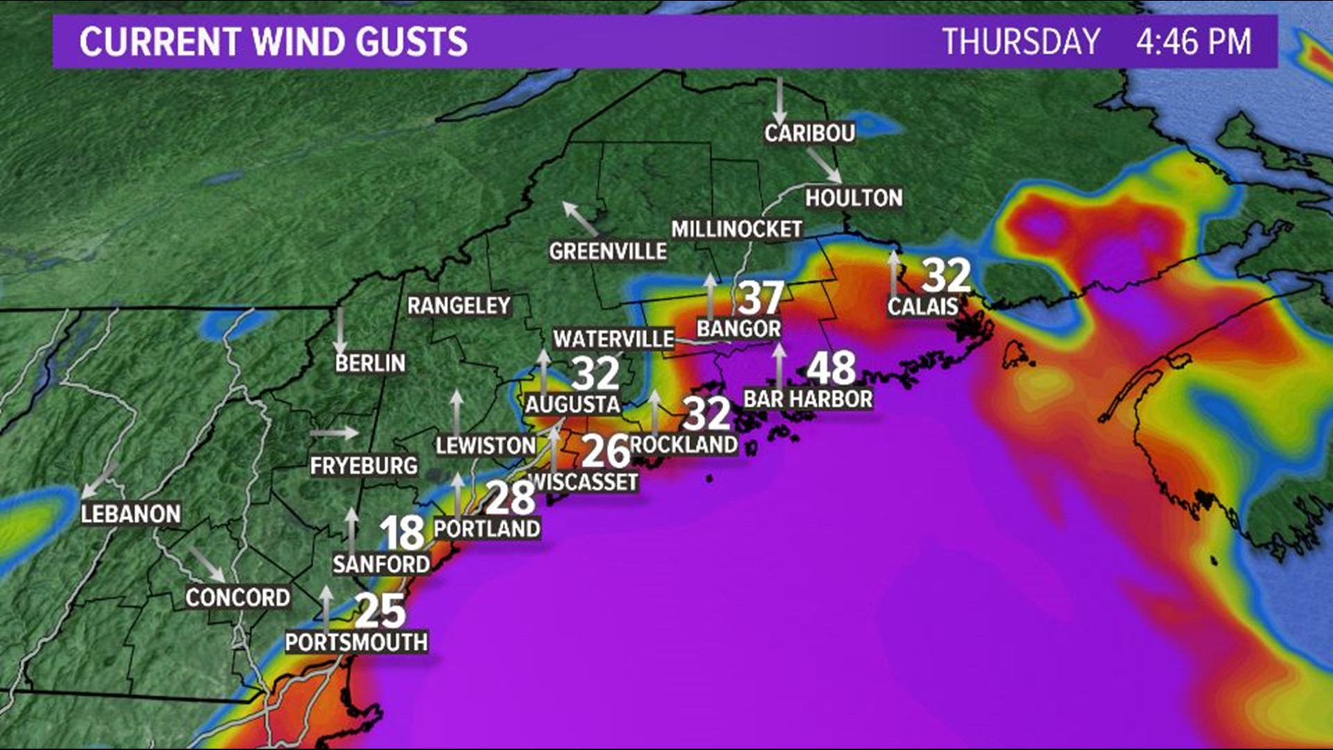 Wind could still gust to 60-65 mph Thursday | newscentermaine.com