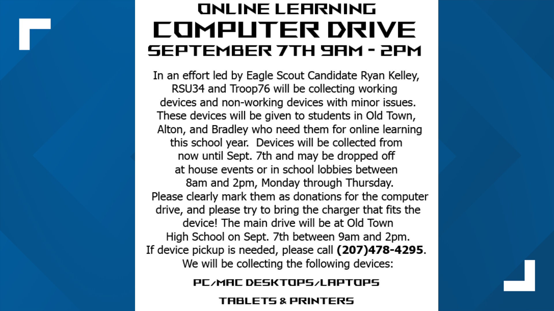 Boy scout restores donated computers so students in his community have ...