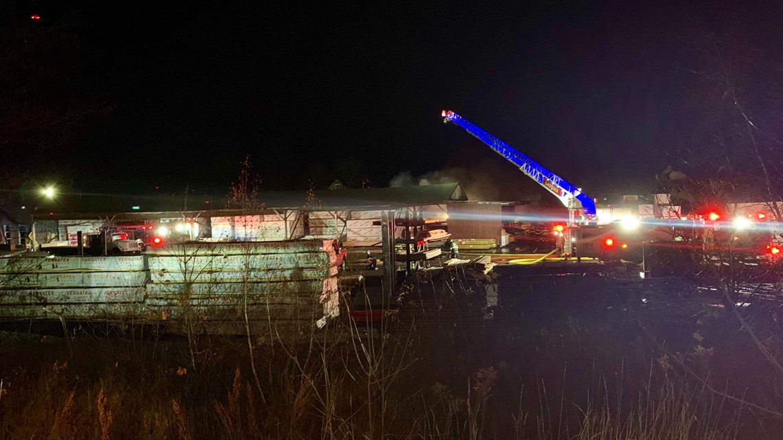 Overnight fire rips through Maine lumber yard, closes roads ...