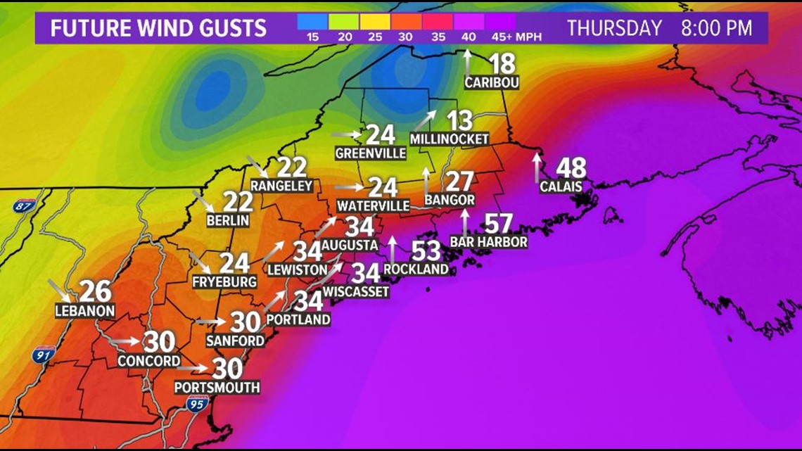 Wind could still gust to 60-65 mph Thursday | newscentermaine.com