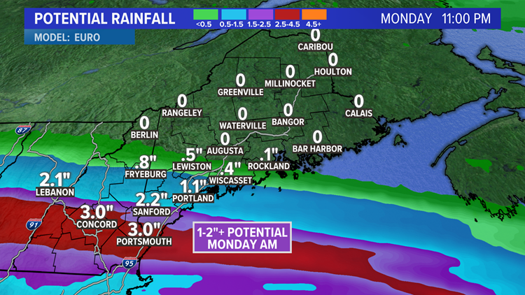 Heavy rain expected in southwestern Maine Monday morning ...