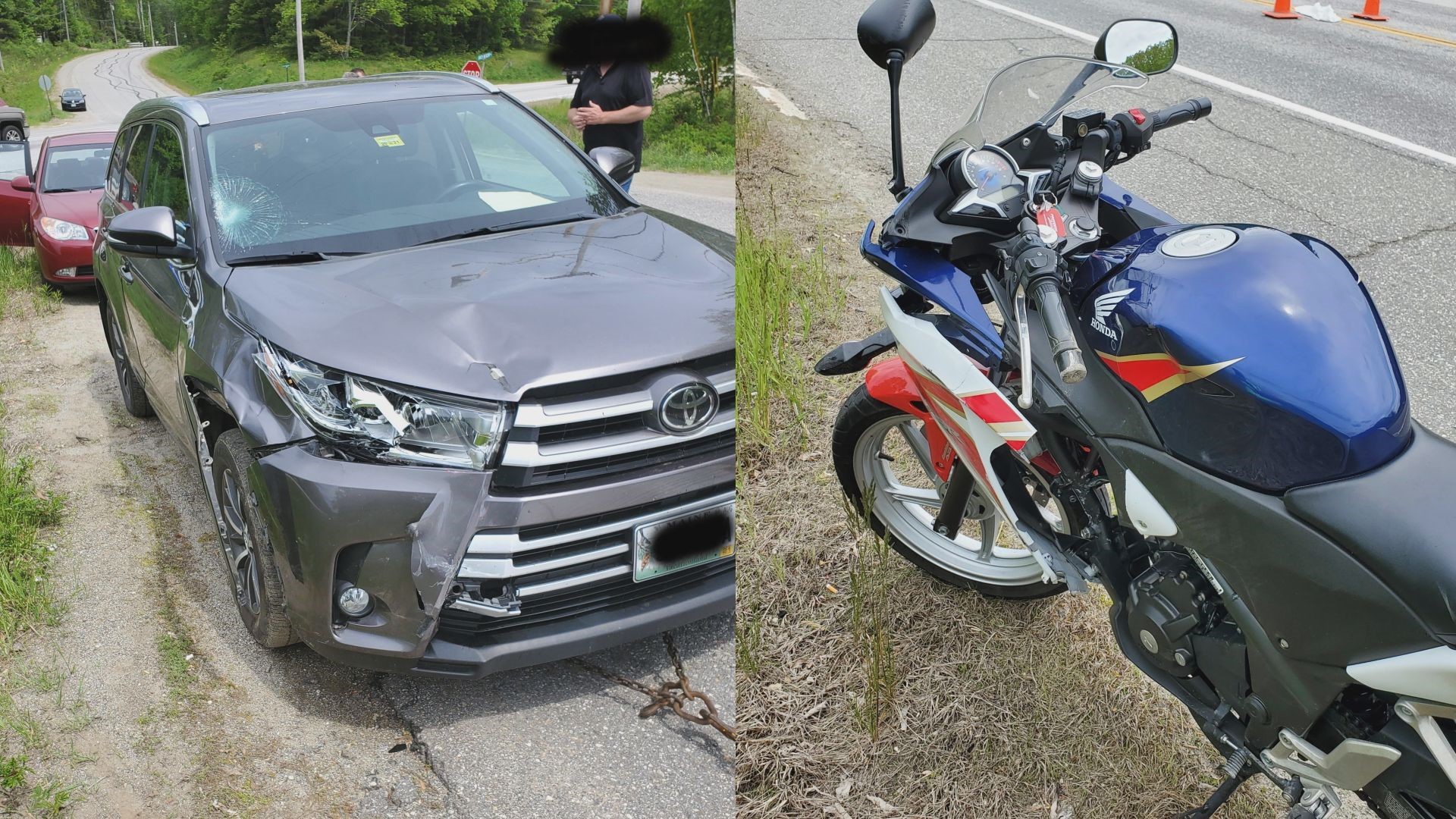 One man is in the hospital after a motorcycle, car crash ...