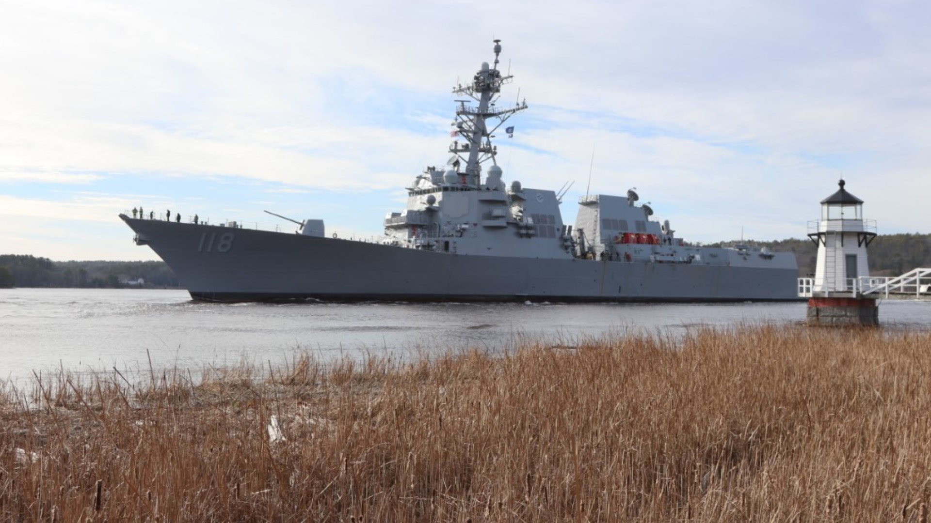 Latest Arleigh Burke-class destroyer sails from Bath Iron Works for sea ...
