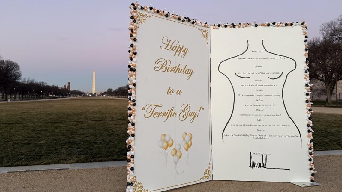 Massive birthday card replica from Trump to Epstein appears on the ...
